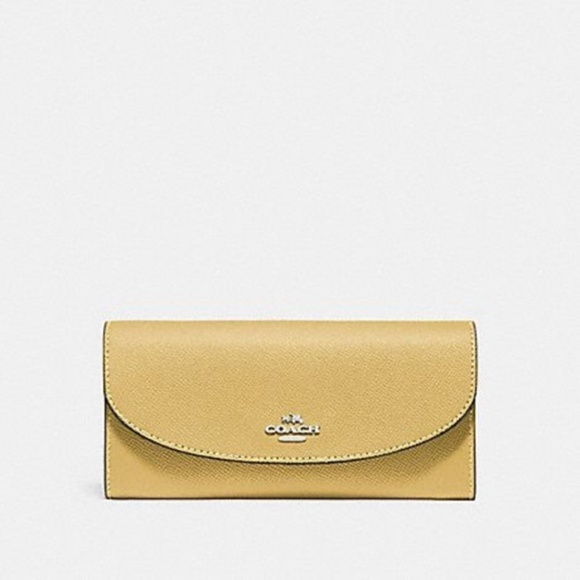 Coach | Bags | Coach Yellow Slim Envelope Leather Wallet New Nwt | Poshmark